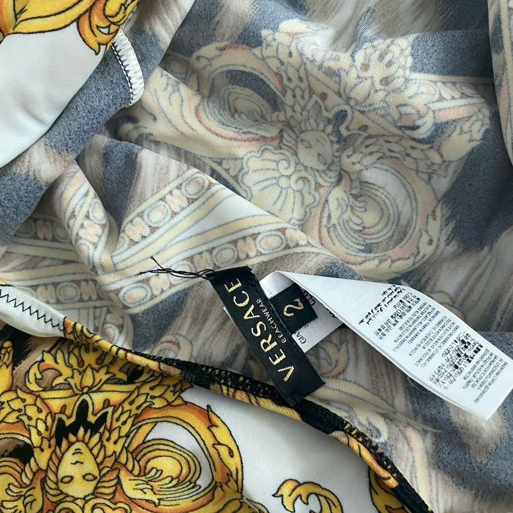 Versace Iconic Print Medusa Leopard Print One Piece - Gem